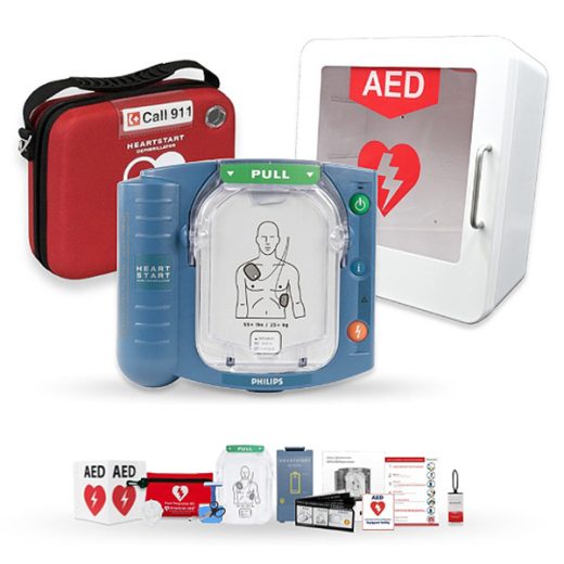 Complete AED Packages W/ Wall Cabinet & AED Sign - American AED